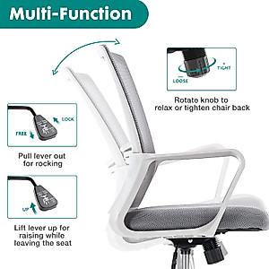 Drafting Chair - Tall Standing Office Desk Chair with Adjustable Foot Ring, Chair with Ergonomic Lumbar Support, Adjustable Height, Breathable Mesh