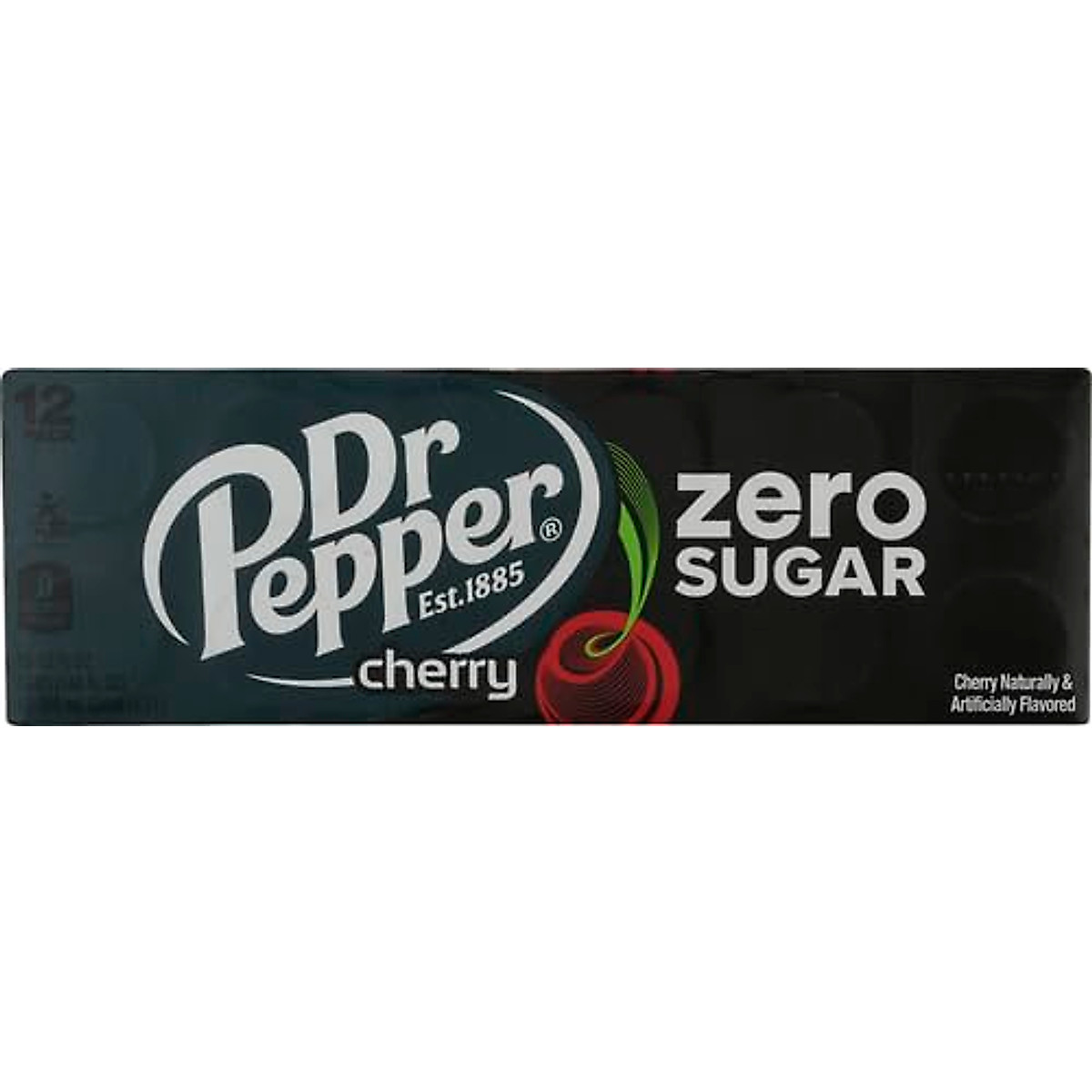 Dr Pepper Cherry Zero Sugar Soda, 12 fl oz cans (Pack of 12)