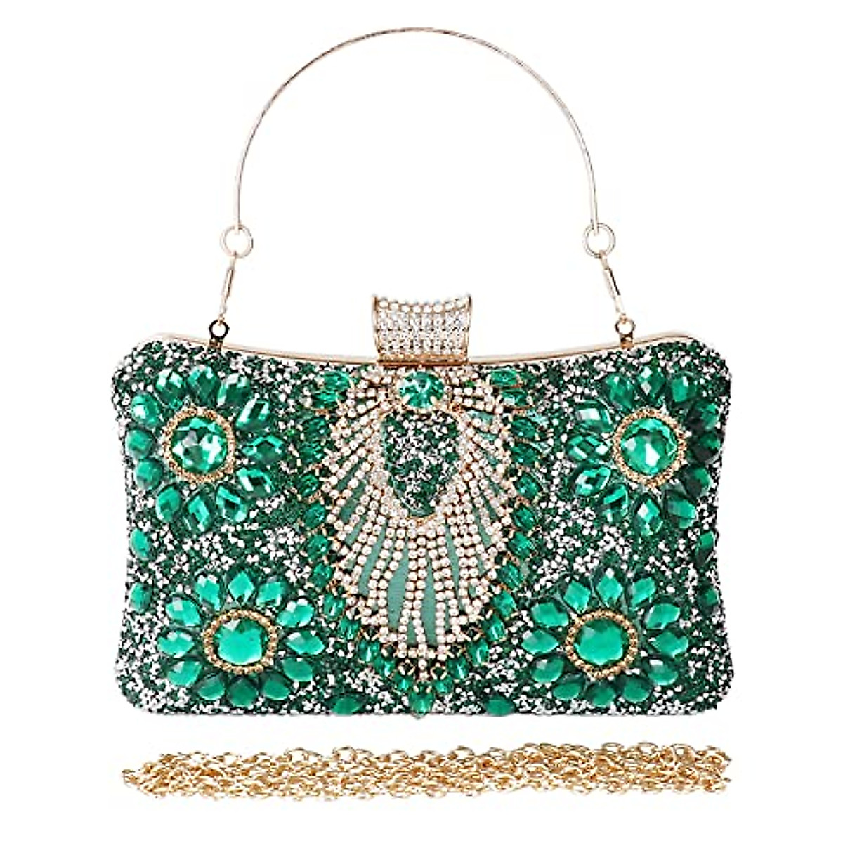 COAIMANEY Womens Sparkly Rhinestone Sequin Glitter bag Clutch Evening Handbag Shoulder Bags Purse for Wedding Party Prom