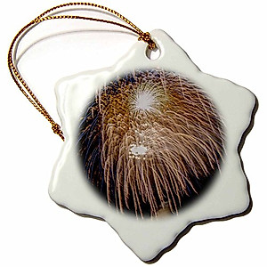 3dRose USA, Colorado, Frisco, Dillon Reservoir. Fireworks Display, July 4th. -Snowflake Ornament, Porcelain, 3-inch (ORN_190717_1), 3"