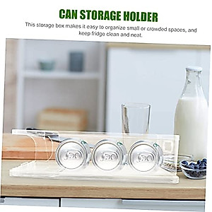 Cabilock Rolling Beverage Storage Box Water Bottle Dispenser Clear Container Clear Container with Lid Clear Soda Can Organizer Bottle Storage Holder Rack Stackable Can Rack Organizer Drinks