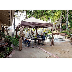 Z-Shade 12 x 12 Foot Lawn, Garden, and Outdoor Event Portable Canopy Tent with Stylish Skirts, Rolling Bag, and Reliable Stake Kit, Tan