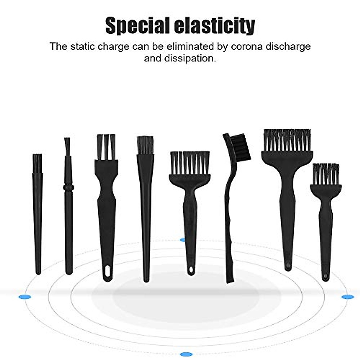 8pcs Mobile Phone Computer Brush, Safe Anti Static Brush Set Detailing Cleaning Tool for Mobile Phone Tablet PCB BGA Repair Work