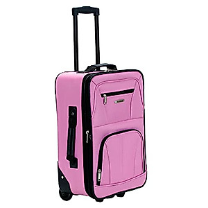 Rockland Fashion Softside Upright Luggage Set, Expandable, Pink, 2-Piece (14/19)