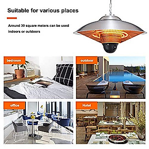 ZJDU Patio Heater - Electric Hanging Ceiling Patio Heater, Indoor/Outdoor Heater,Waterproof IP44 Rated,with Remote Control for Outdoor Garden Parasol Ceiling Patio Heater,35×58cm