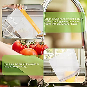 12 Pack Reusable Food Storage Bags (4 Reusable Sandwich Bags, 5 Reusable Snack Bags, 3 Reusable Gallon Bags) BPA Free Food Grade Leakproof Reusable Freezer Bags for for Lunch Sandwich Snack Meat Fruit