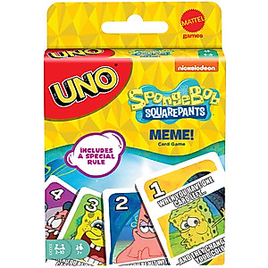 Mattel Games ​UNO Spongebob Squarepants Card Game with 112 Cards & Instructions for Players 7 Years Old & Up, Gift for Kid, Family & Adult Game Night​ [Amazon Exclusive]
