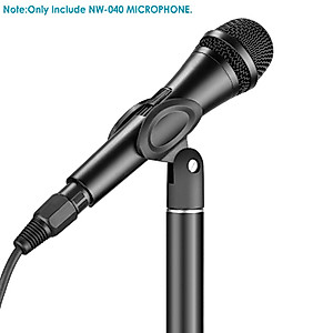 Neewer Cardioid Dynamic Microphone with XLR Male to XLR Female Cable, Rigid Metal Construction for Professional Pickup of Musical Instruments, Voice, Broadcasting, Speech, Black (NW-040)