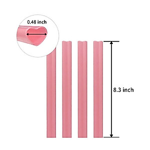 JOYLUCK KOREA 50pcs Jumbo Smoothie Heart shaped Pink Disposable Drinking straws Individually Wrapped plastic straws Party Supplies Birthday Party for Kids Bridal Shower Wedding Valentine's Day