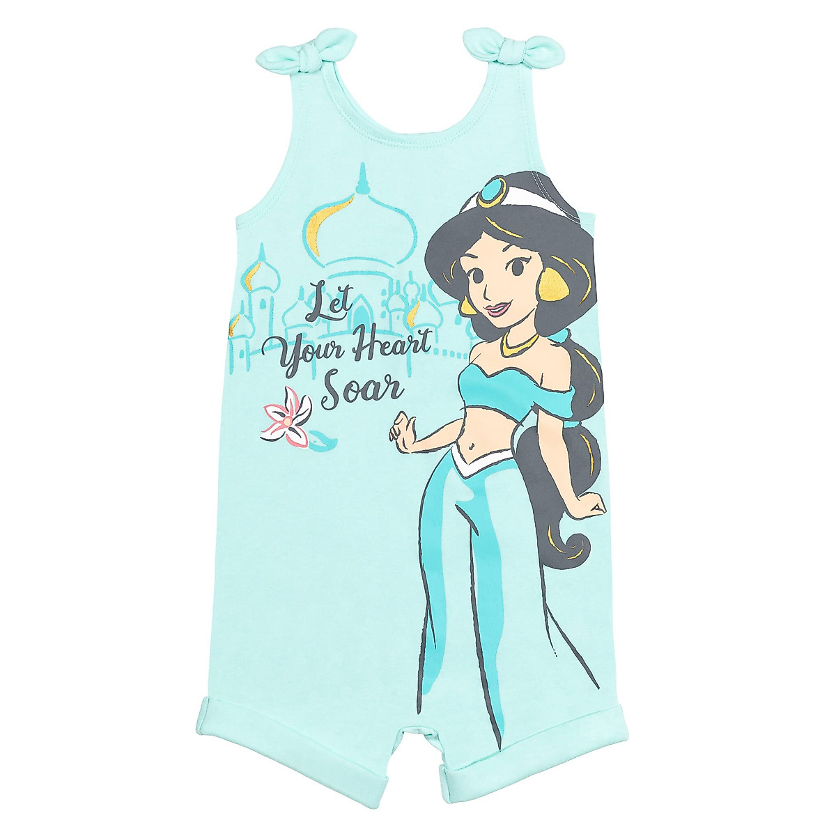 Disney Princess Jasmine Toddler Girls Romper and Headband Bow Set Blue 5T