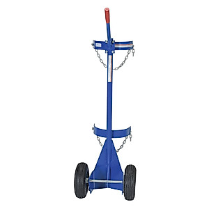 Vestil CYL-D-1-PN Cylinder Dolly with Pneumatic Wheel, Steel, 25-1/16" Length, 17-7/16" Width, 54-1/16" Height