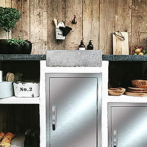 Bonnlo Vertical BBQ Access Door Grill Door Outdoor Kitchen Access Doors for Grills Cabinet Outdoor Grilling Station BBQ Area, Single Wall, 14''W x 20''H