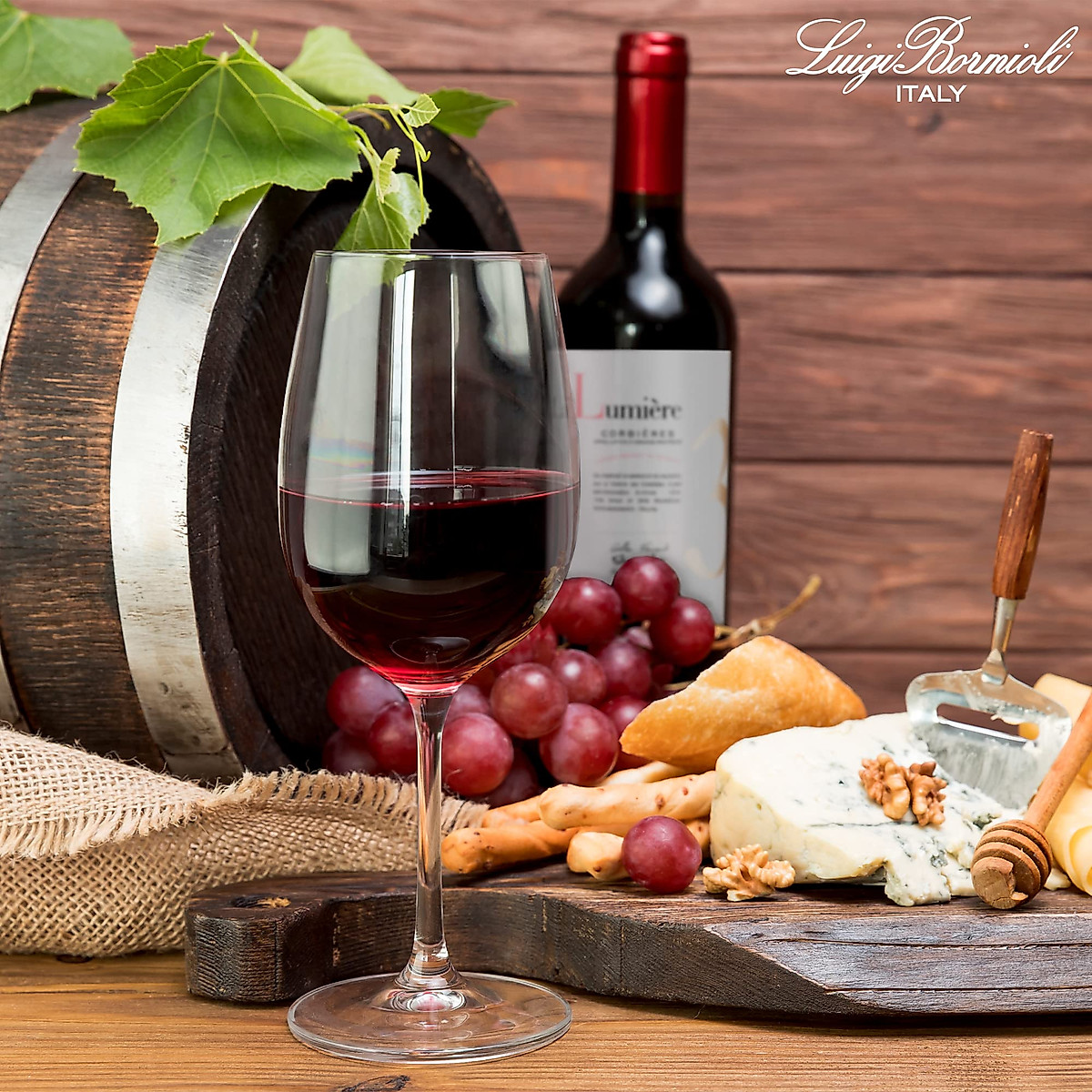 Luigi Bormioli Crescendo 20 Ounce. Bordeaux Wine Glasses, Set Of 4, Crystal SON-hyx Glass, Made In Italy.