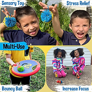 Stringy Balls & Sensory Toys for Kids 8 Pack - Stocking Stuffers for Kids Ages 4 5 6 7 8 9 Year Old Gift Ideas - Best Toddler Gifts for Boys & Girls - Monkey Pom Kooosh Balls Fidget Toys Stress Ball