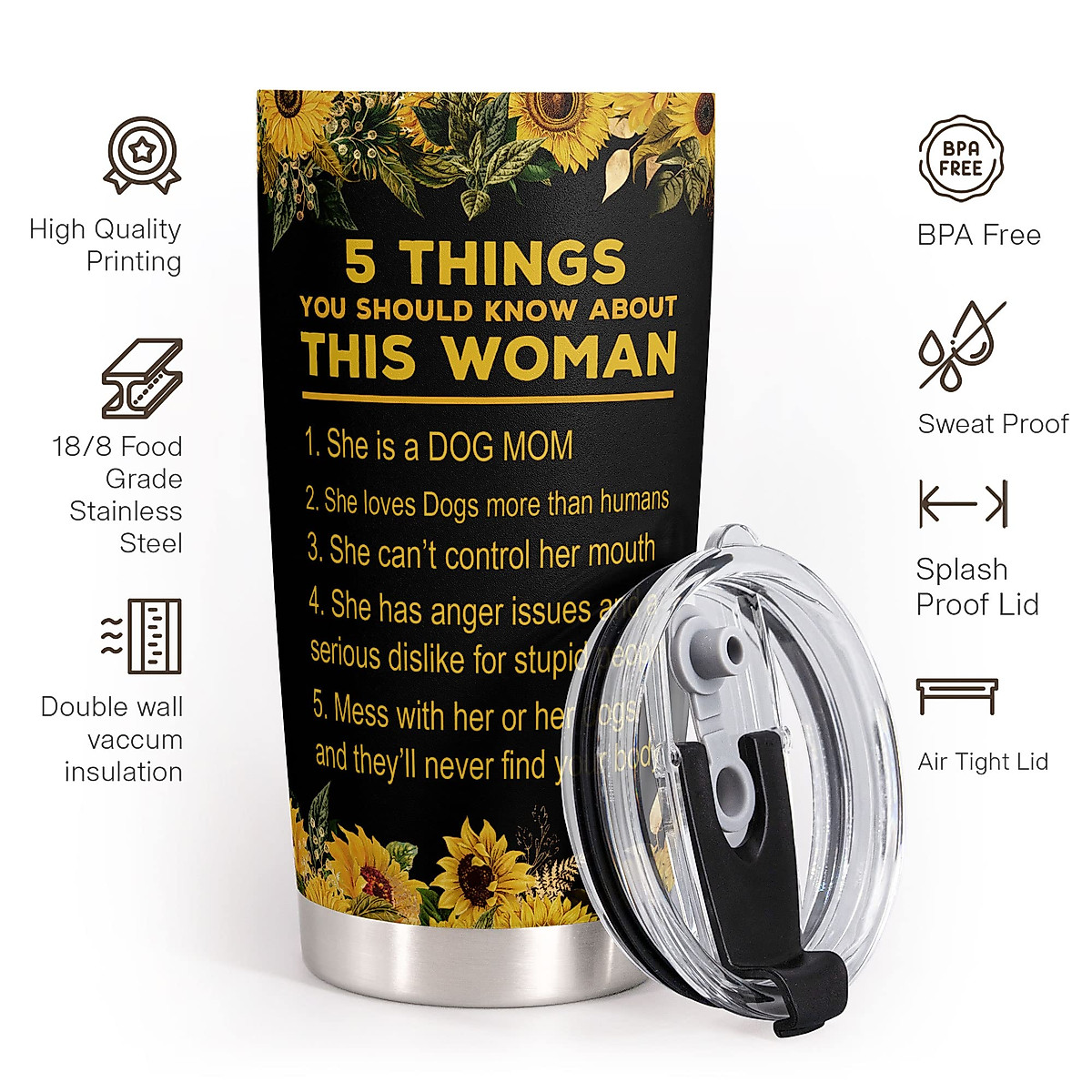 Macorner Gifts For Mom - Dog Mom Gifts For Women & Mothers Day Gifts For Dog Mom - Birthday Gifts for Mom From Daughter Son Dog Lover Gifts Mugs Stainless Steel Tumbler 20oz Christmas Gift For Mom