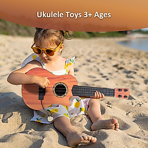Kids Ukulele Toy Guitar 4 String,17 inch Mini Guitar Children Musical Instruments Educational Kids Ukulele for Toddler Beginners Learning Toy for Boys Girls Ages 3+