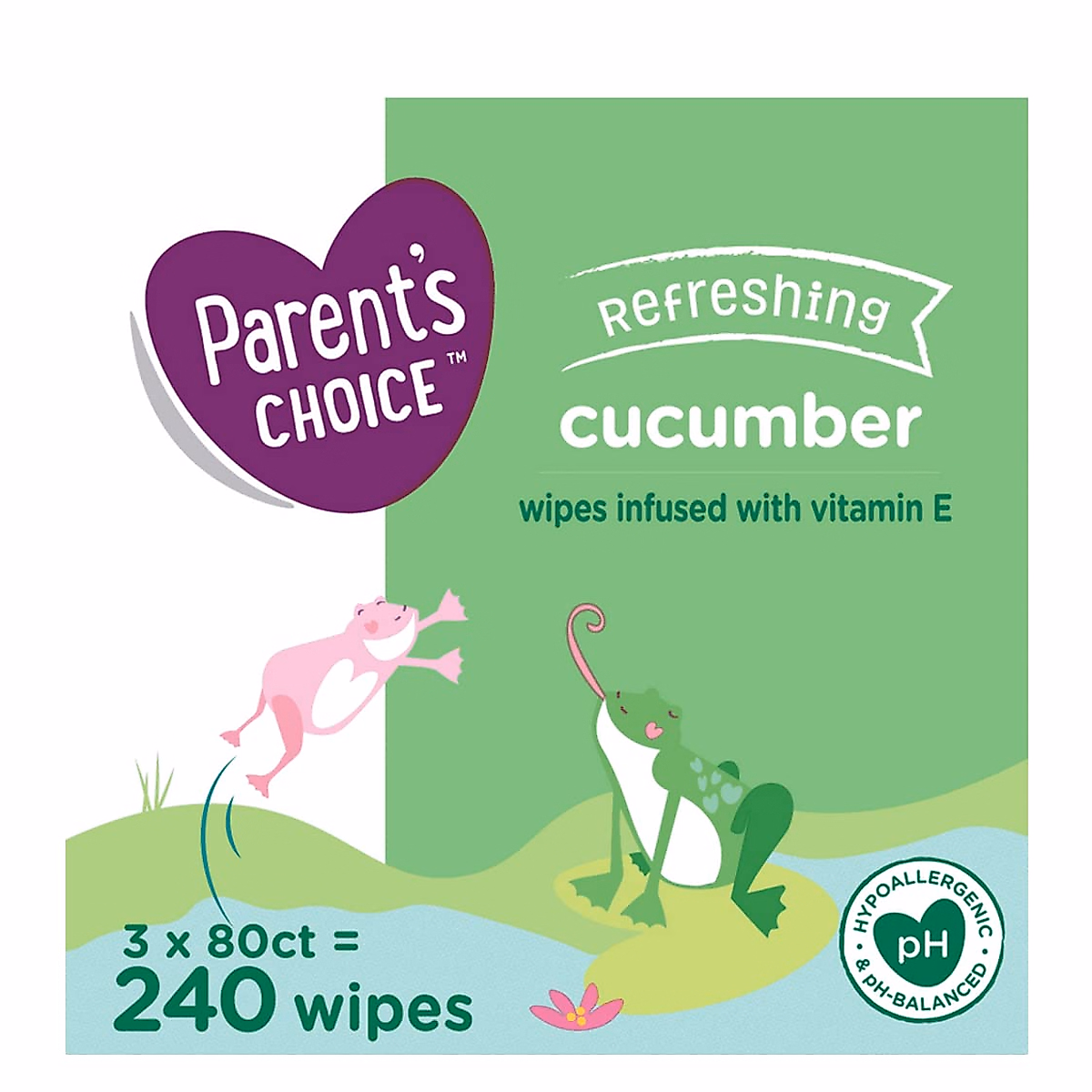 Parent's Choice Baby Wipes Refreshing Cucumber 240 Ct w/ Aloe