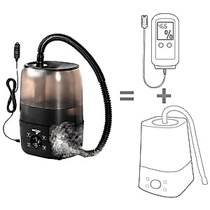 WACOOL Reptile Fogger with Humidity Controller, 4L Large Tank Reptile Humidifier with Humidistat & Extended Hose, Automatic Terrarium Fogger for Beared Dragon Lizard Gecko Snake Tortoise