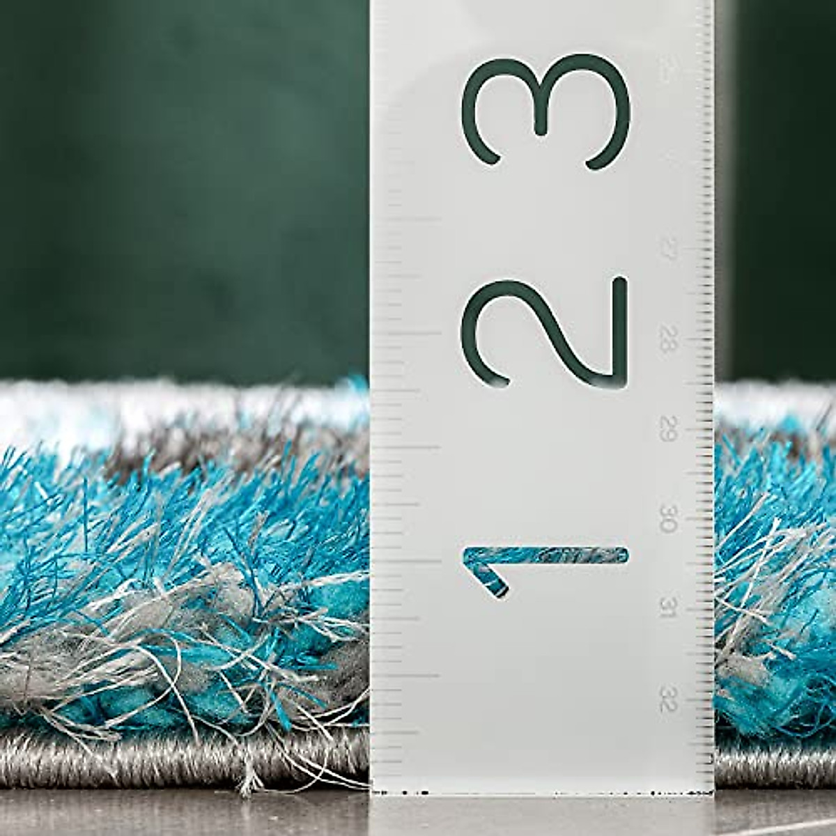 Well Woven Kizi Teal & Grey Abstract Geometric Area Rug 5x7 (5'3" x 7'3")