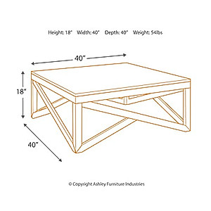 Signature Design by Ashley Haroflyn Rustic Square Coffee Table, Gray