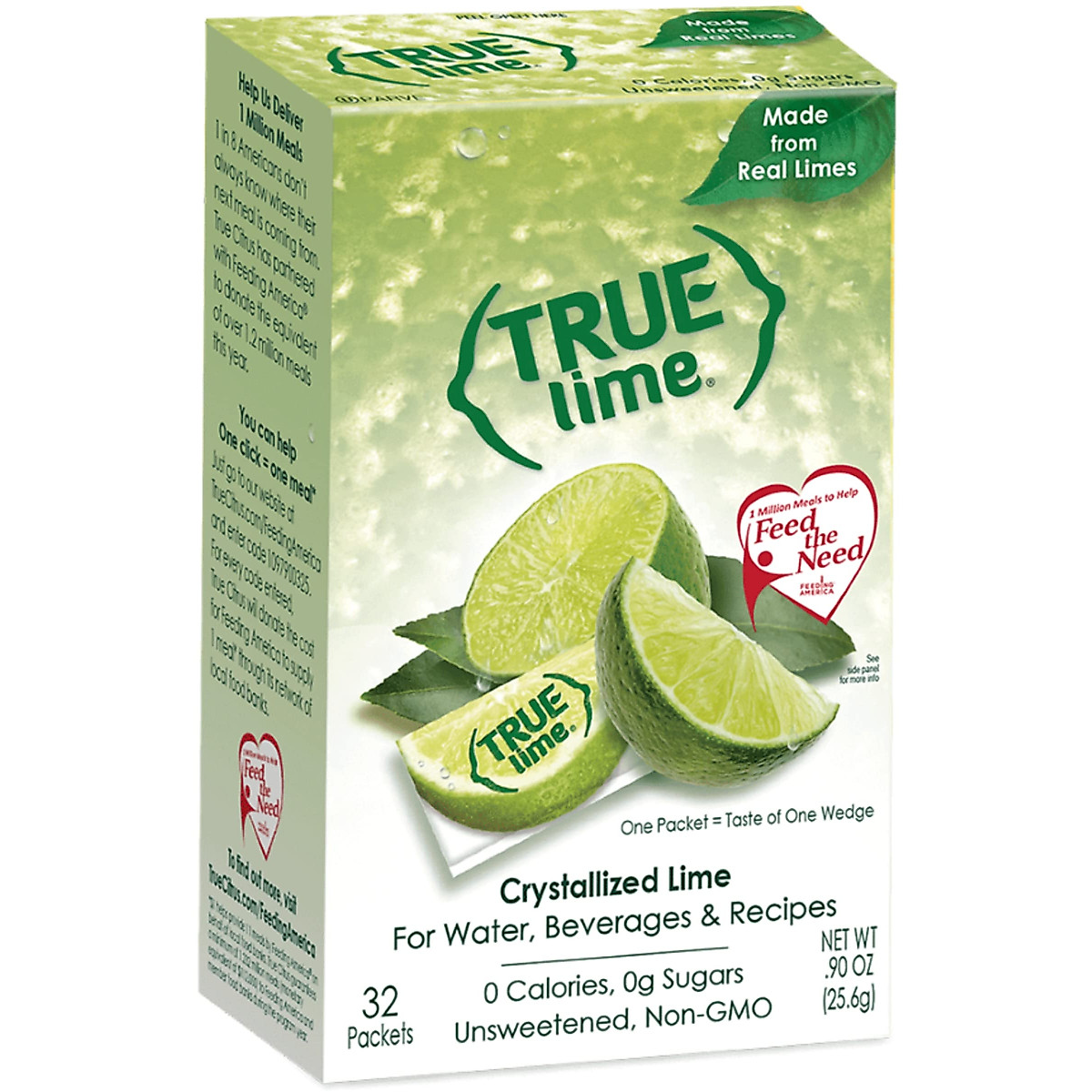 True Lime, Unsweetened Crystallized Lime Cream (Pack of 2 Boxes, Total 64 Individual Packets)