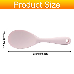 Murtenze 2Pcs Pink Silicone Rice Paddle Spoon，Non Stick Heat Resistant Kitchen Gadge Rice Spoon for Rice, Salads, Mashed Potato