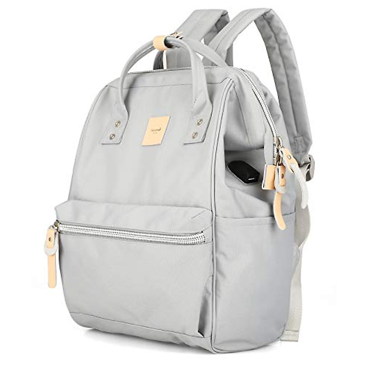 himawari Laptop Backpack for Women&Men Travel Backpack With USB Charging Port Large Business Bag Water Resistant College Bag Computer Bag Doctor Bag(1881-Grey)