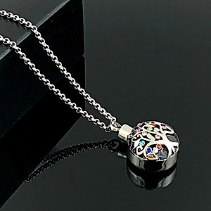 MUERDOU Family Tree of Life Cremation Jewelry I Love You to The Moon and Back Urn Necklaces for Ashes Keepsake Holder Memorial Necklace Pendant