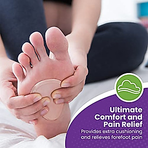 Premium Gel Ball of Foot Cushions - Reusable Clear Gel Metatarsal Pads - Foot Pain Relief - 1/4 Inch - 4 Pair