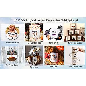 JAJADO Self Adhesive Silk Screen Stencils Pumpkin Kisses Harvest Autumn Wild Flowers Fall Shirt Mesh Transfers Reusable Chalk Paint Stencils for Wood/Fabric/Pillow/Wall DIY Home Decor Craft Project