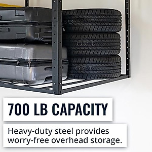 StoreYourBoard 4 x 8 Garage Storage Rack, Ceiling Shelf Overhead Organization, Heavy Duty Steel Platform Holds 700 lbs, 96 in. x 48 in. x 40 in.