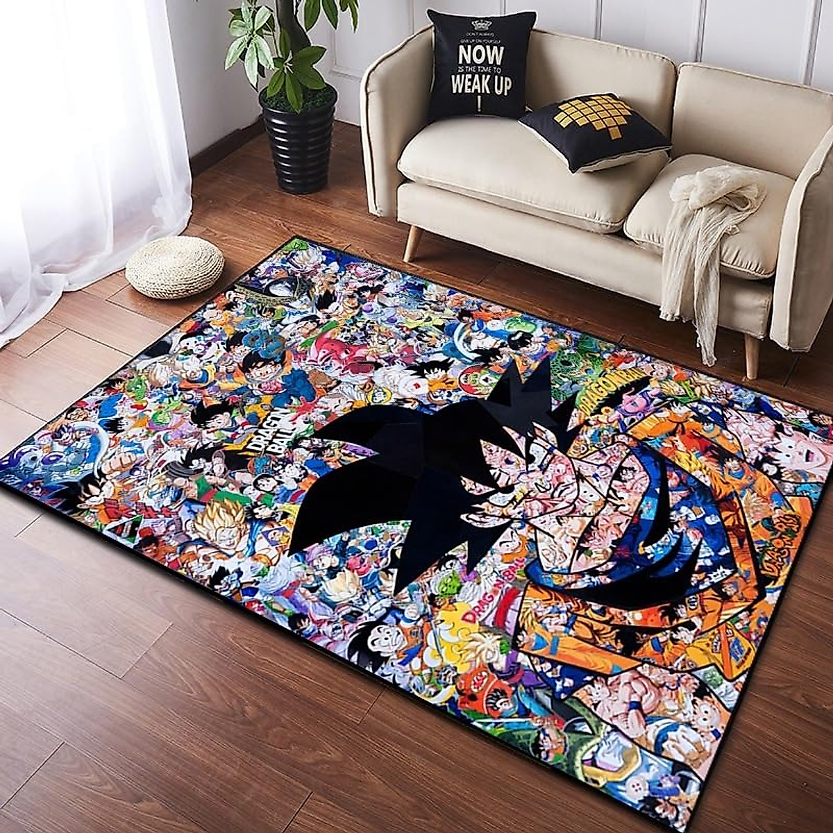 Yyjhsmyxgs Anime Carpet Popular Souls red Flowers Non-Sleeping Stand Standing, Easy Carpet Man, Non-Small Beauty, Knots Dragonball Carpet.-A||120 * 160