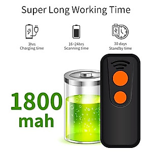 HXBER Barcode Scanner, 2D 1D QR Barcode Scanner 3 in 1 BT & 2.4GHz Wireless & Wired Connection Sound and Vibrator Prompt Support Offline Storage Compatible with Windows Android Linux Mac for