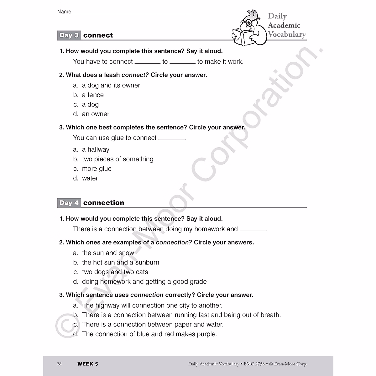 Evan-Moor Daily Academic Vocabulary, Grade 2