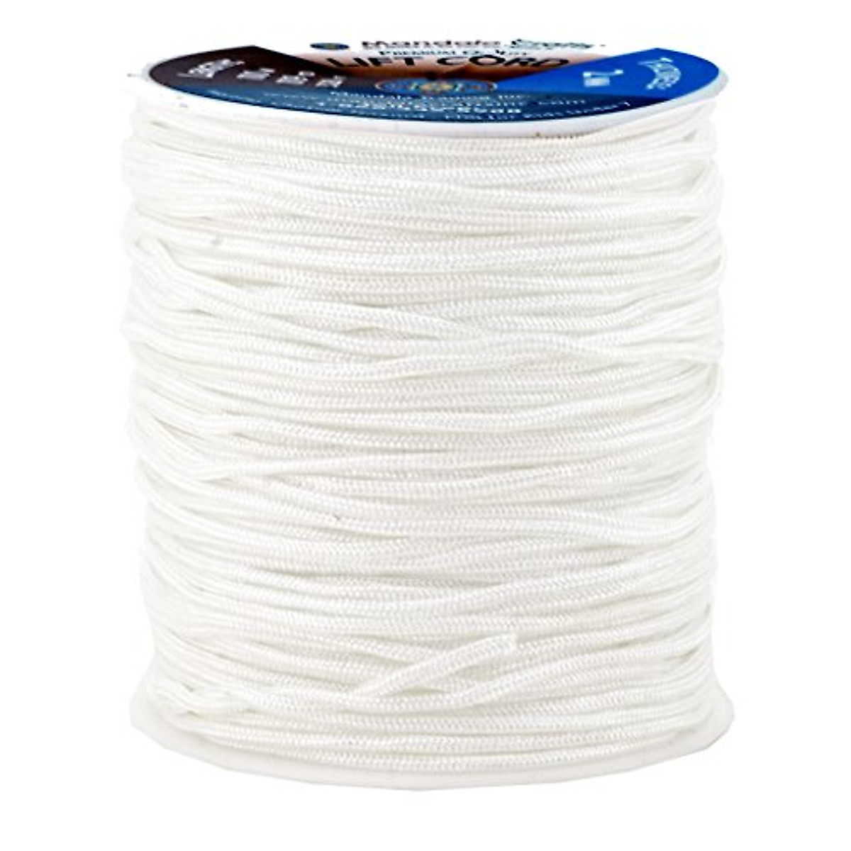 Mandala Crafts Strings Lift Cords - Roman Shades Cord White 2mm Nylon Cord - 109 Yds Braided Nylon String