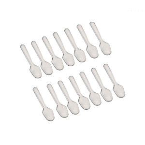 500Pcs 3 Inch Clear Mini Plastic Spoons Disposable Tasting Spoon Scoops for Dessert Ice Cream Appetizer Cake Spices Food Supply