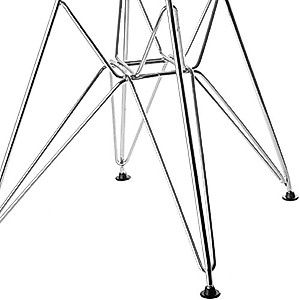 2xHome Eiffel Wire Legs and Armless Seat for Dining Room Red Plastic Side Chair with Chrome Plated