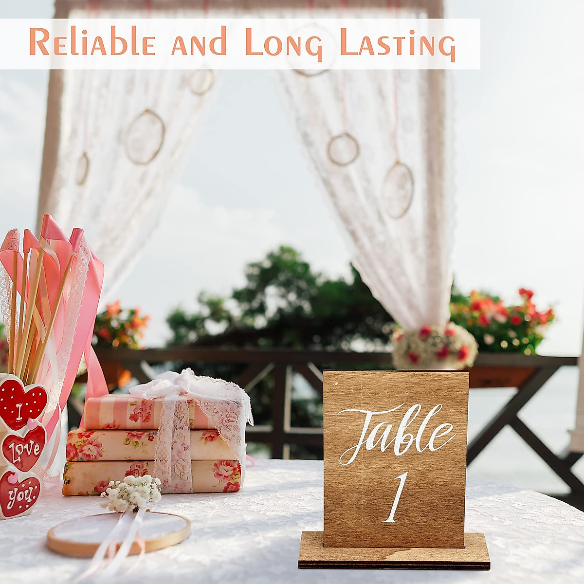 30 Pcs Wedding Wooden Table Numbers 1-30 Wedding Table Numbers with Wooden Base Rustic Wedding Centerpieces for Tables Number Wooden Sign for Banquet Restaurant Party Decor, 3.9 x 5.9 Inch