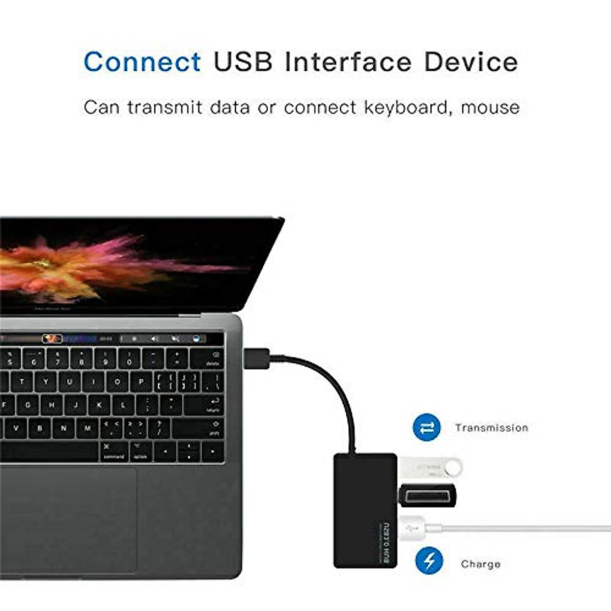 Tec-Digi USB Hub 3.0, 4-Port Ultra-Slim USB 3.0 Hub Portable Adapter High Speed Expansion Multi USB Hub Splitter Lead Adapter Cable for PC Laptop, Desktop, PS3, Xbox, Wii, MAC, Notebook, MacBook, Etc