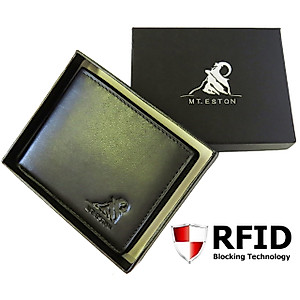 Mt. Eston RFID Blocking Trifold Bifold Mens Wallet, 18 Pocket Extra Capacity