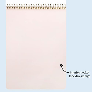 Kate Spade New York Large College Ruled Notebook, Top Spiral Notebook with 160 Pages, 11.75" x 8.5" Writing Pad, Gold Spade Floral