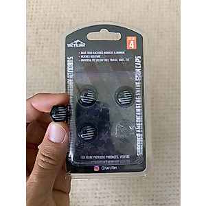 Tactilian American Flag Valve Stem Cap - Black Subdued Aluminum with Rubber Ring Tire Wheel Rim Dust Cover fits Cars, Trucks, Bikes, Motorcycles, Bicycles - (4 Pack) (American Flag)