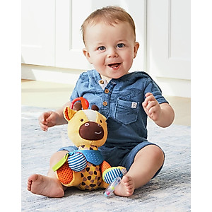 Skip Hop Bandana Buddies Baby Activity and Teething Toy with Multi-Sensory Rattle and Textures, Giraffe