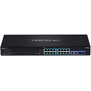 TRENDnet 18-Port Gigabit PoE+ Smart Surveillance Switch, TPE-3018LS, 16 x Gigabit PoE+ Ports, 2 x Gigabit Ports, 2 x SFP Slots, 220W PoE Budget, Managed Switch, Extend PoE+ up to 200m (656 ft)