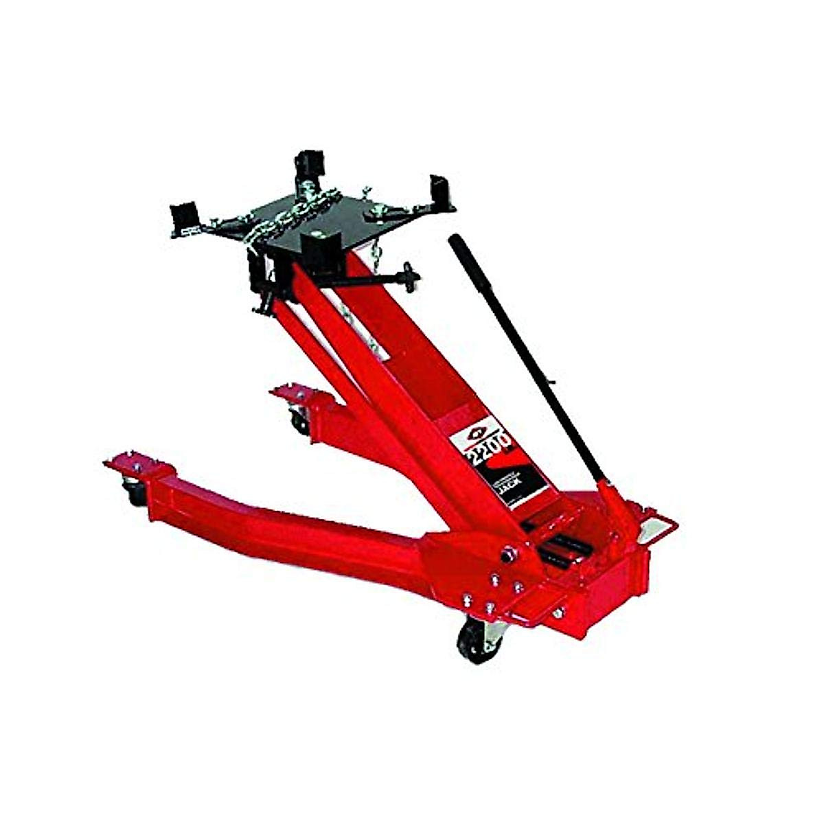 AFF Low Profile Transmission Jack (Multiple Weight Capacities) Wishbone Design - Constructed with High-Grade Steel, Red