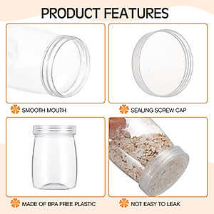 Sabary 60 Packs 5 oz Plastic Jar with Lids Reusable Containers Bulk Clear Mason Wide Mouth Jars Small Spice Jars for Wedding Favors Baby Shower DIY Gift Jelly Herb Jams Candy Yogurt (Clear)