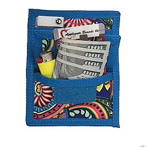 Applegate Brands llc Blue Paisley 6 Piece Protective Scrubs Lab Coat Pocket Organizer Kit