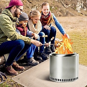 Fire Pit Mat - 39 * 39in Fireproof Blanket for Under Fire Pit, Compatible with Solo Stove, Heat Resistant Rug for Outside Indoor Wooden Deck Grass Lawn Protection - Camel