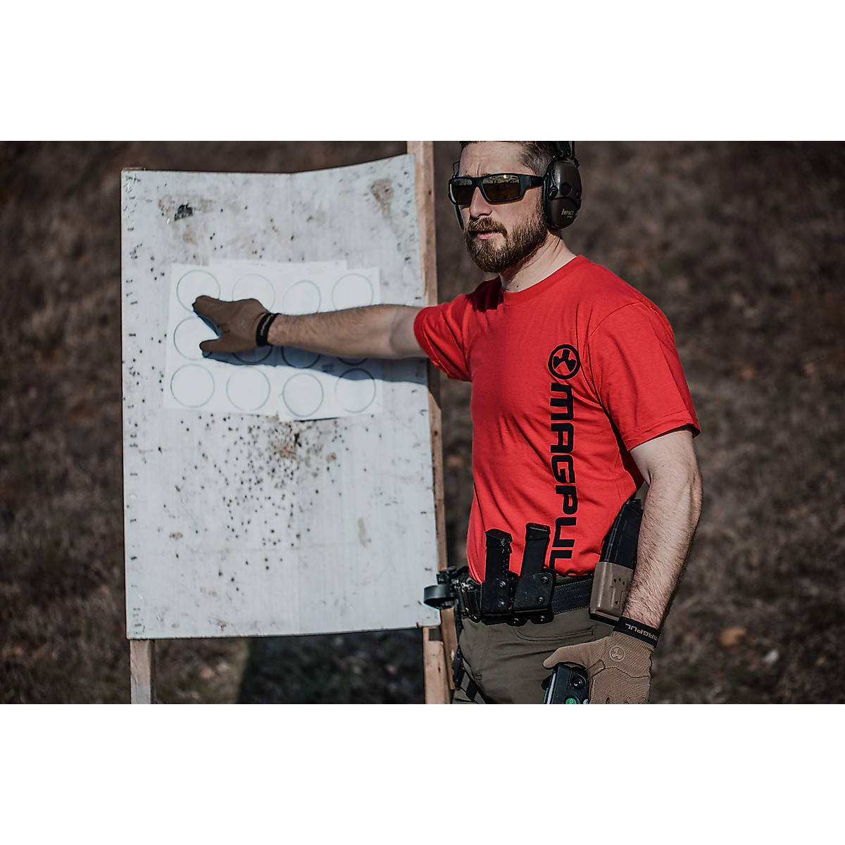 Magpul mens Crew Neck Short Sleeve T-shirt for Men Vert Logo Cotton T Shirt Navy XL, Multi, X-Large US