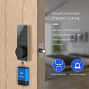 [Newest]Smart Deadbolt, NexTrend Smart Electronic Door Lock with Bluetooth Keyless, Touchscreen, Mechanical Keys Automatic Lock Alarm for Home, Hotel, Apartment, Black